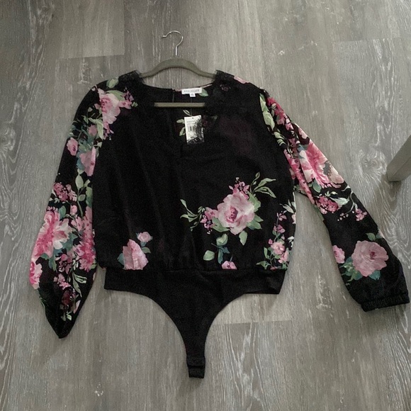 Socialite | Tops | Socialite Sheer Floral Bodysuit New With Tags | Poshmark